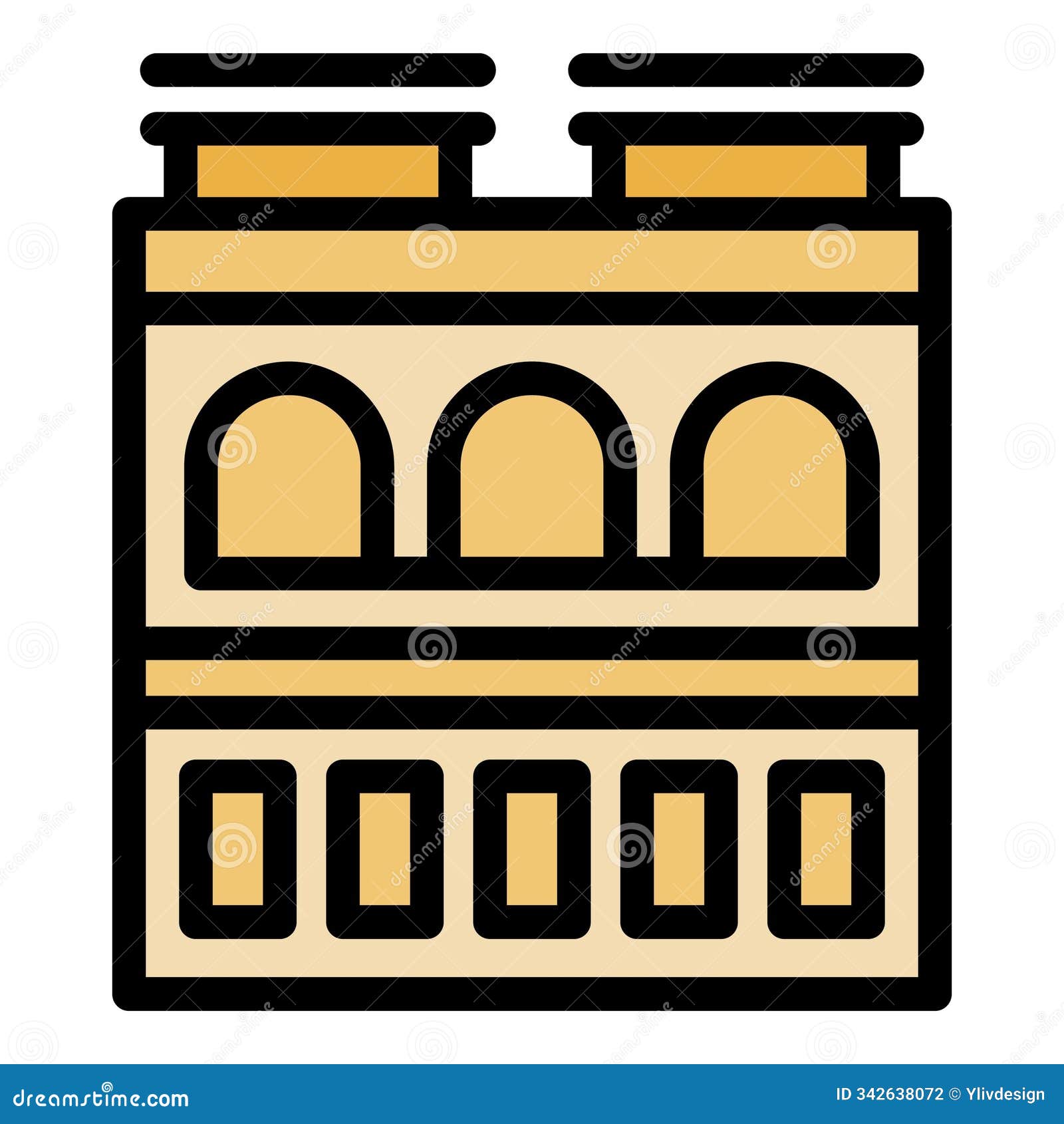 Building with Arches and Square Windows, a Simple Representation of ...