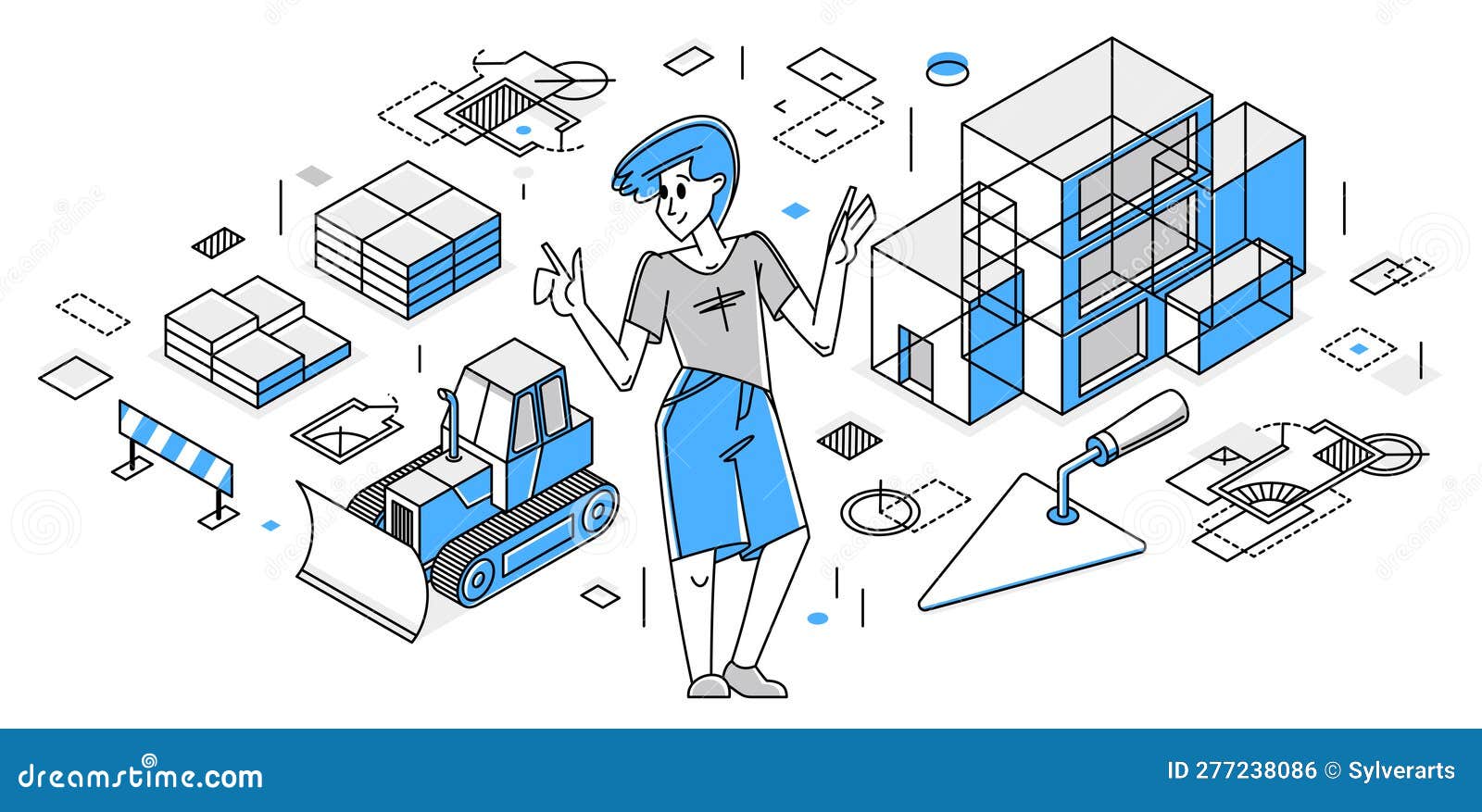 Building Architecture Designer Vector Outline Trendy Illustration ...