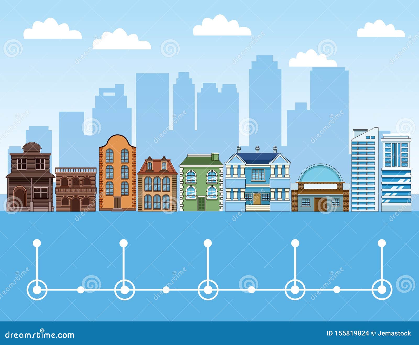 Building and Architecture Evolution Stock Vector - Illustration of ...