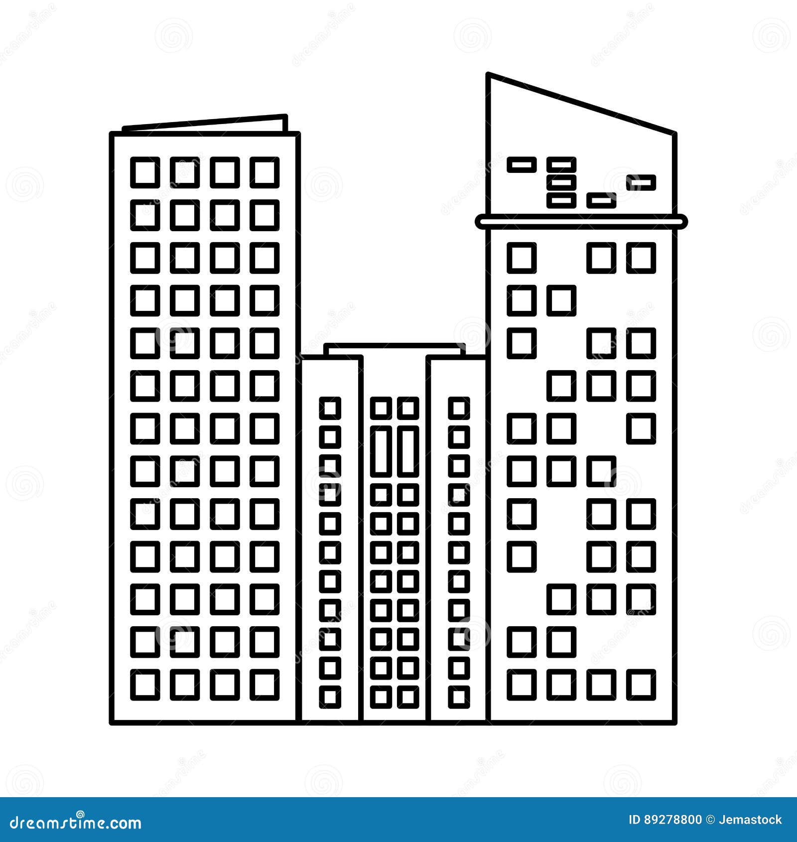 Building Architecture Modern Skyscraper Outline Stock Illustration ...