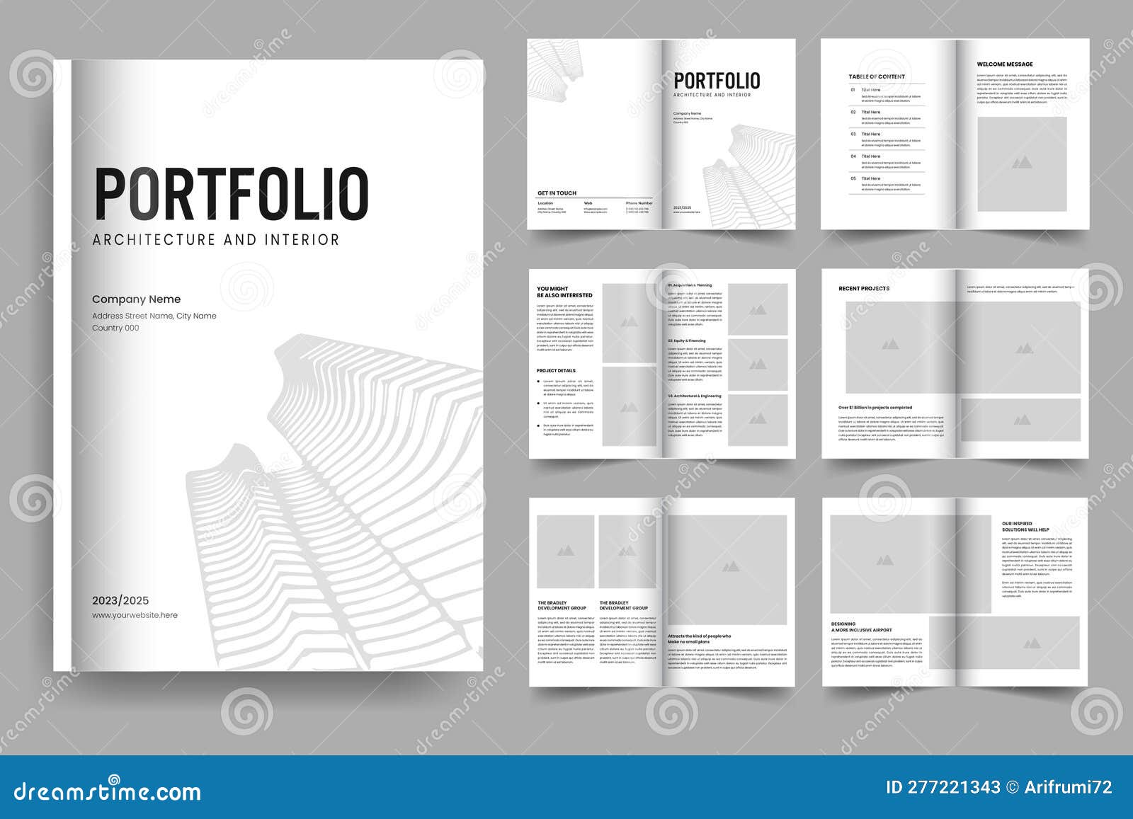 Building Architecture Portfolio Interior Portfolio Template or Brochure ...