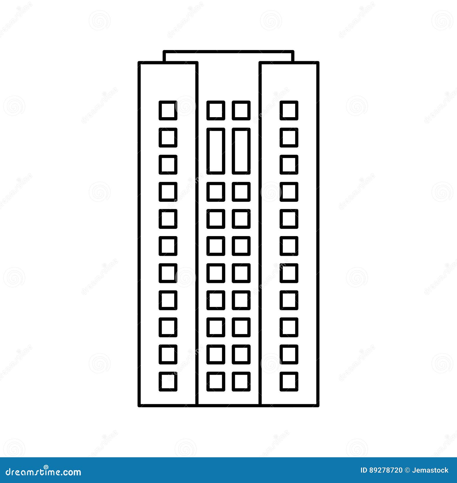 Building Architecture Residential Skyscraper Outline Stock Illustration ...