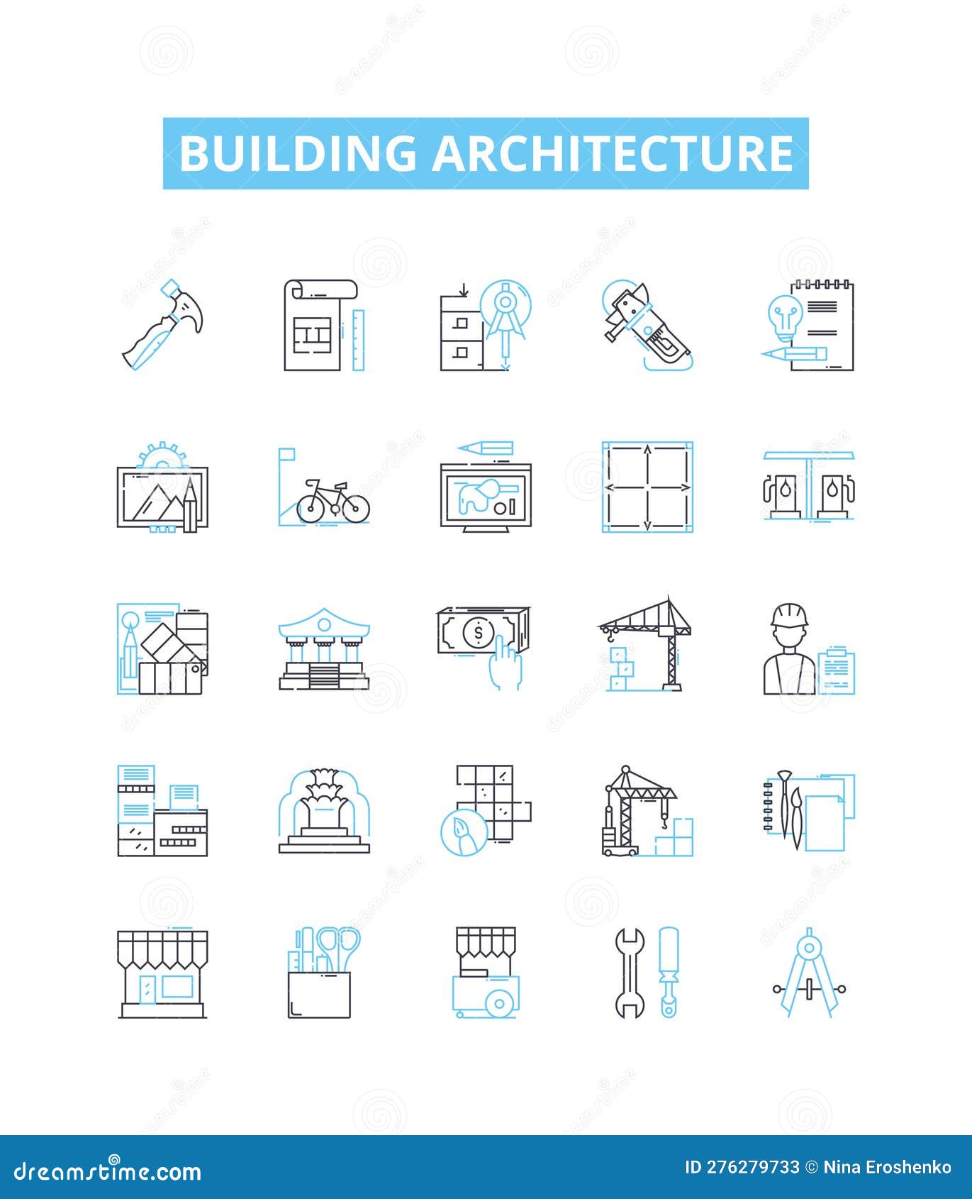 Building Architecture Vector Line Icons Set. Architecture, Building ...