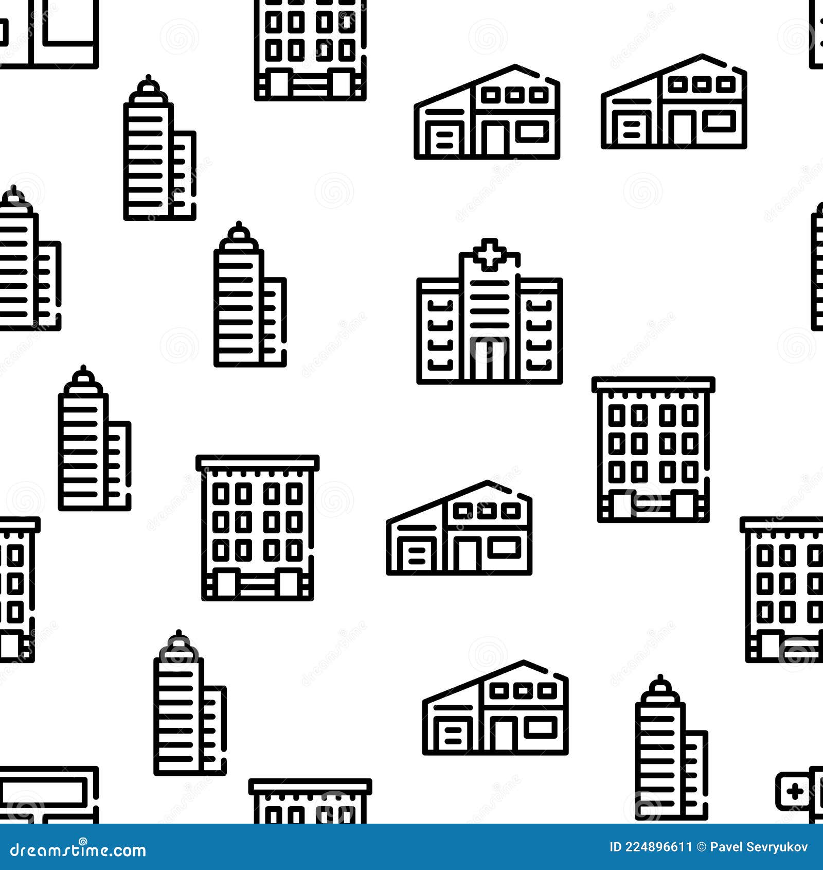 Building Architecture Vector Seamless Pattern Stock Vector ...
