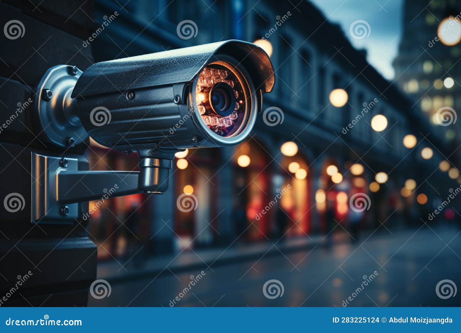 Building Backdrop Blurred To Highlight Focus on CCTV Security Camera ...