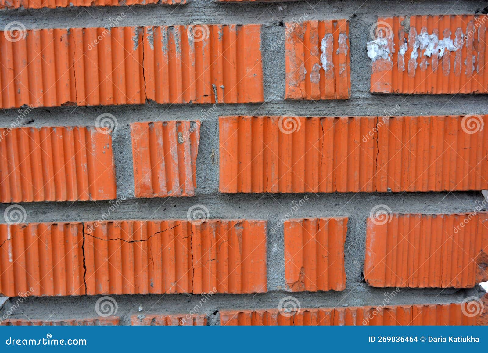 Building Background, Red Beautiful Brick Wall with Grooved Sides ...