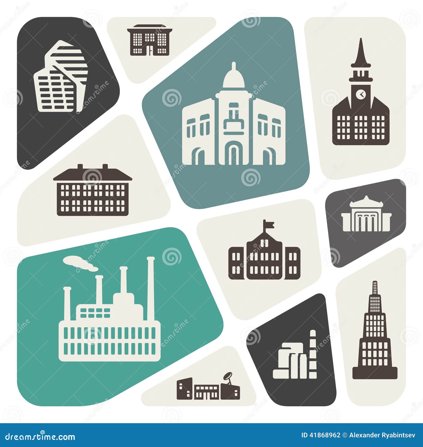 Building background set stock vector. Illustration of outline - 41868962