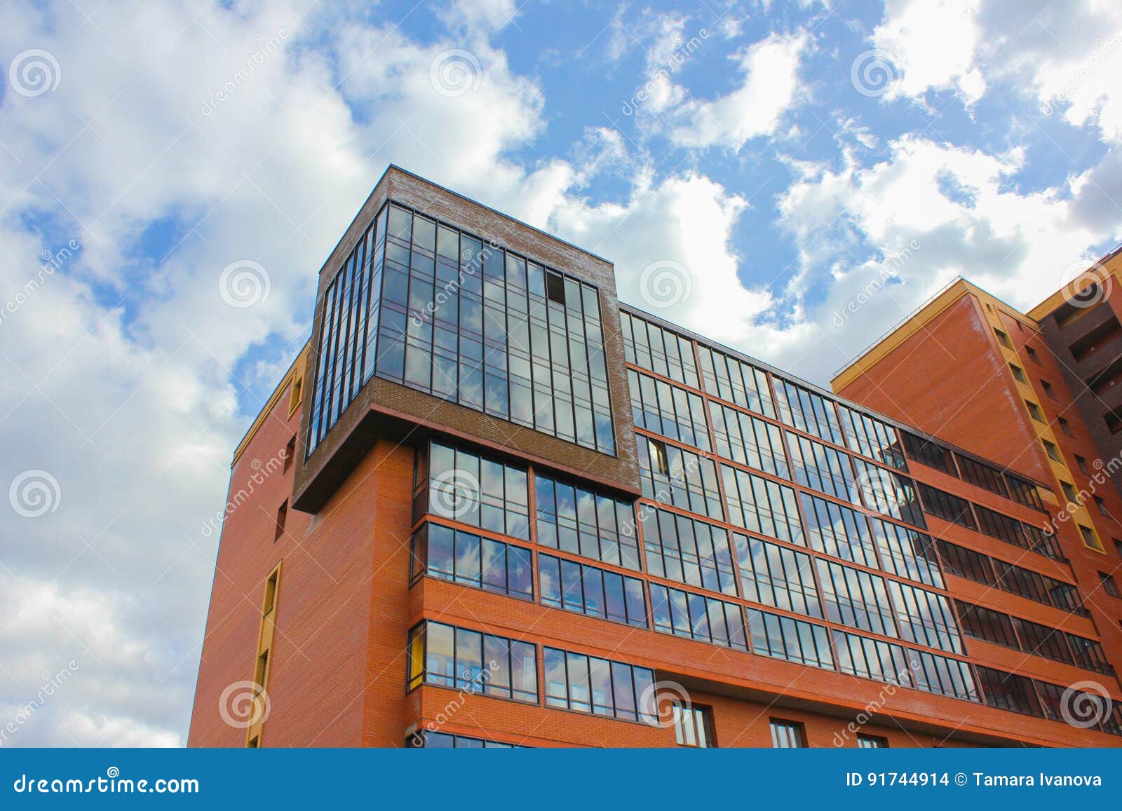 Building on Background Sky with Clouds. Stock Photo - Image of ...