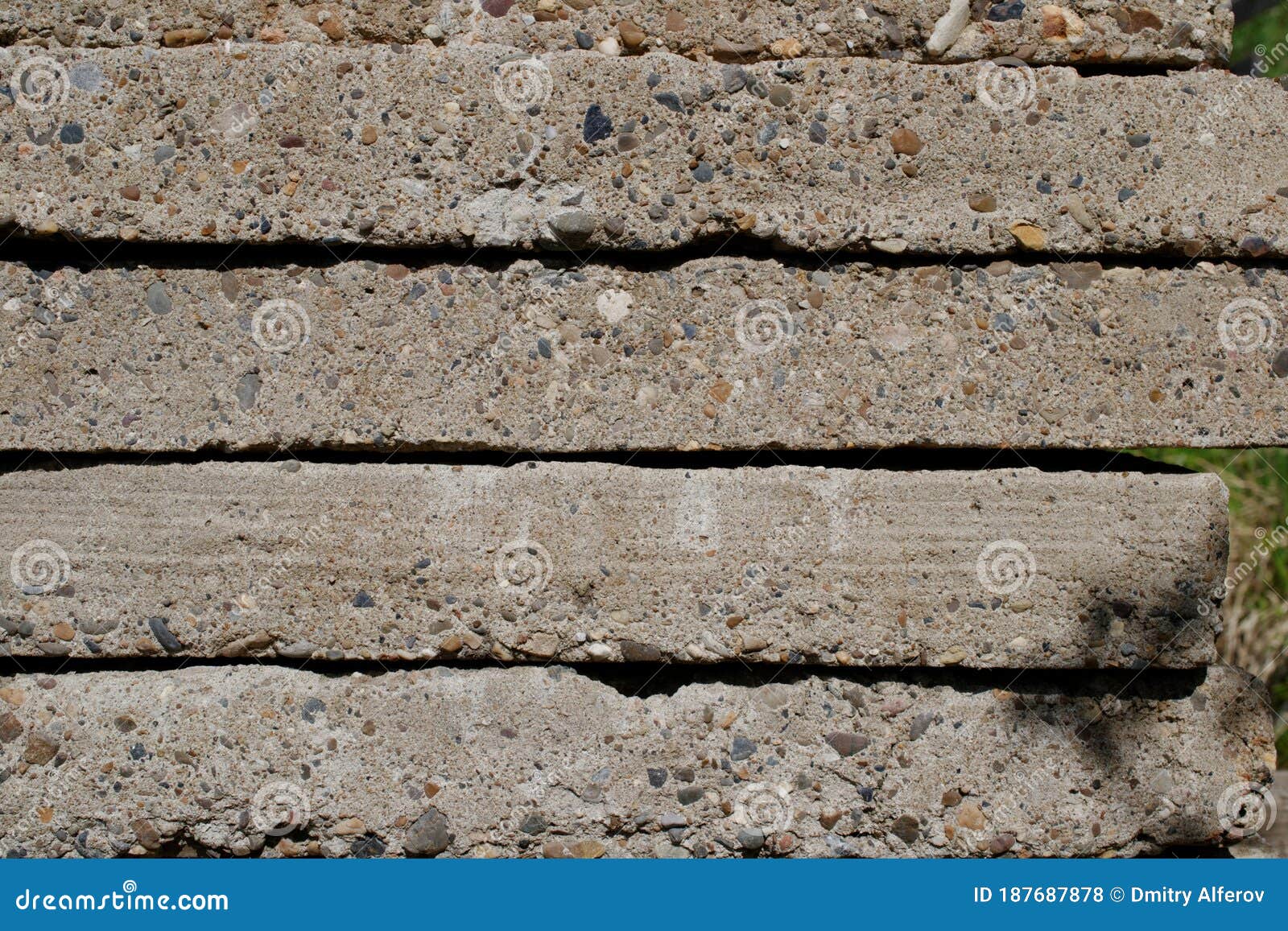 Concrete Slabs Side View, Construction Concept. Close-up Stock Photo ...