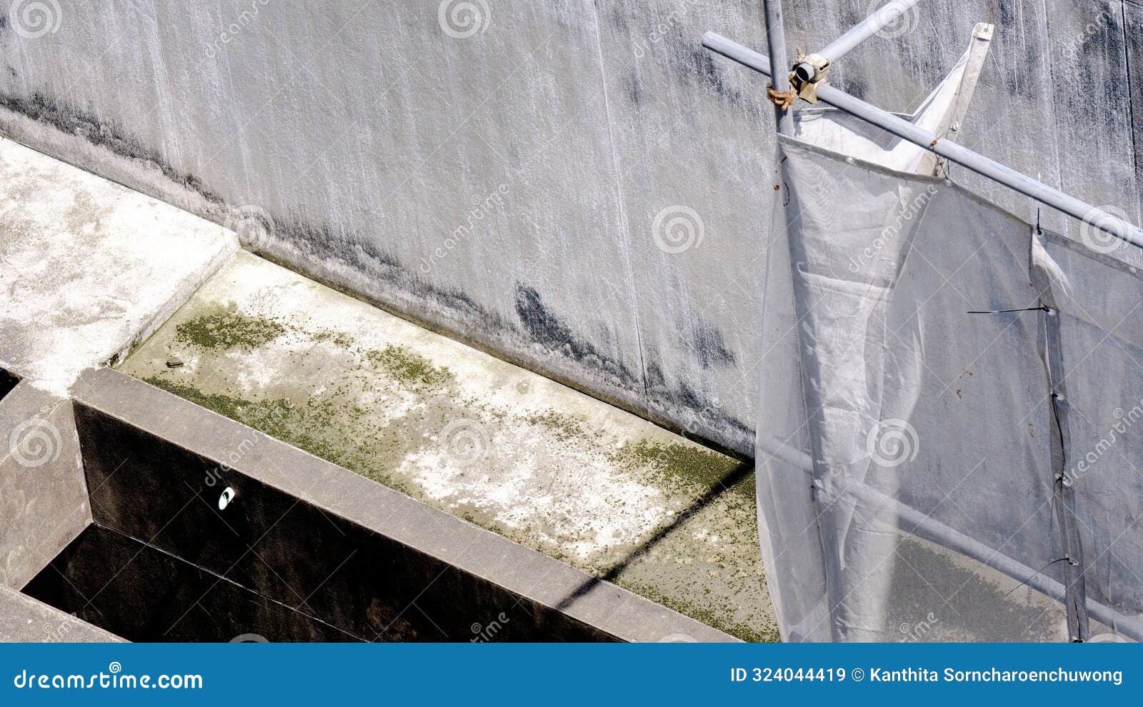 Balcony Drainage Or Gutter. A Close-up Of A Balcony Floor Drainage ...