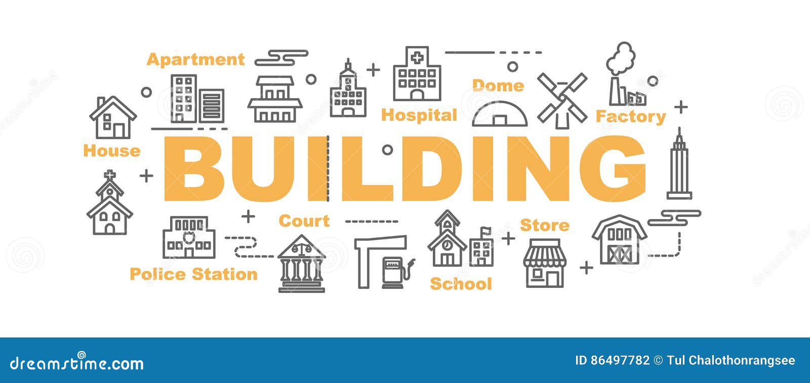 Building banner stock illustration. Illustration of business - 86497782