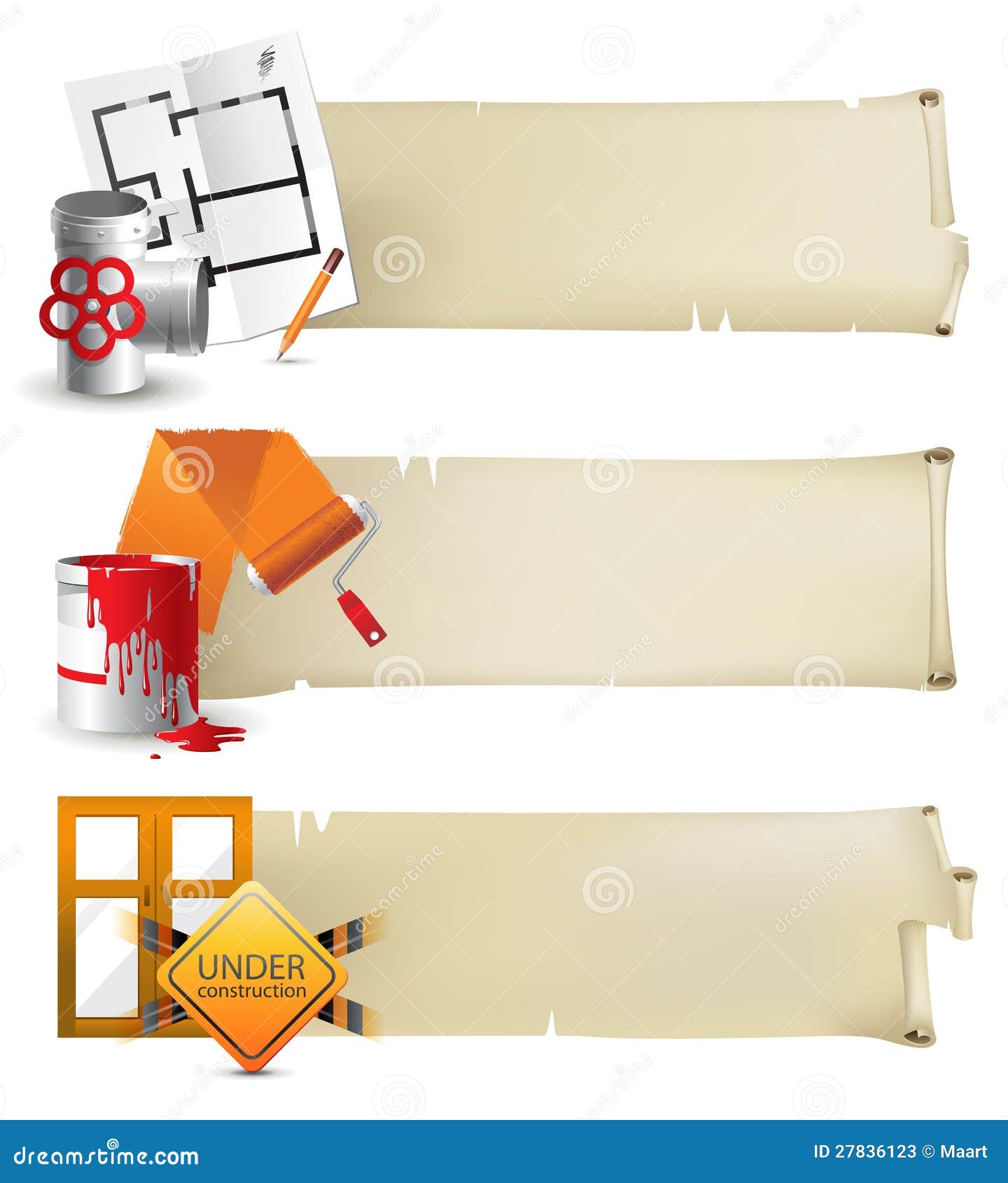 Building banners stock vector. Illustration of symbol - 27836123