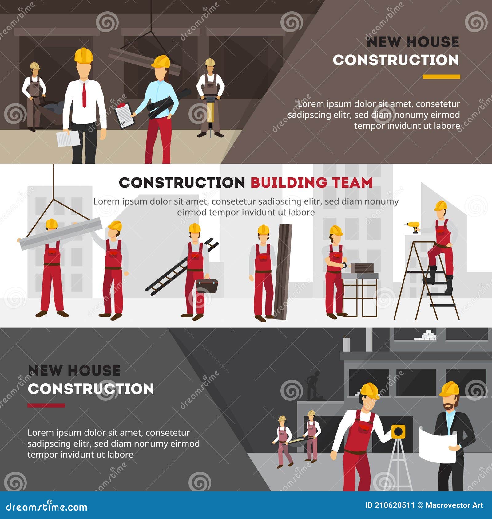 Building Banners Set stock vector. Illustration of apartment - 210620511