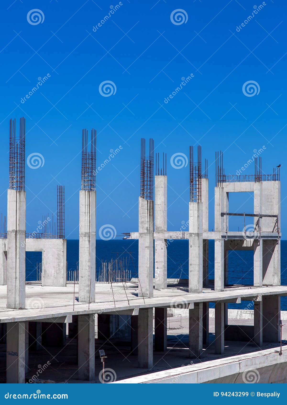 Building Base with Support Under Construction. Stock Image - Image of ...