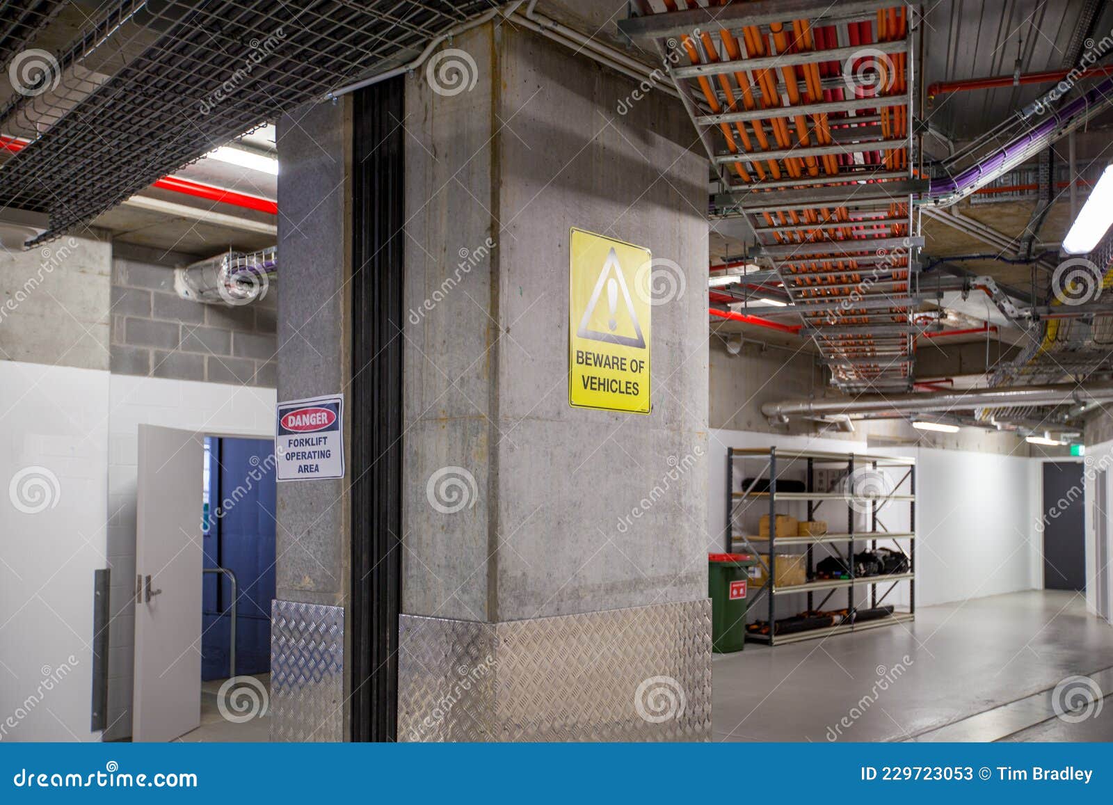 Building Basement Area with Cable Runs and Wiring for Building Control ...