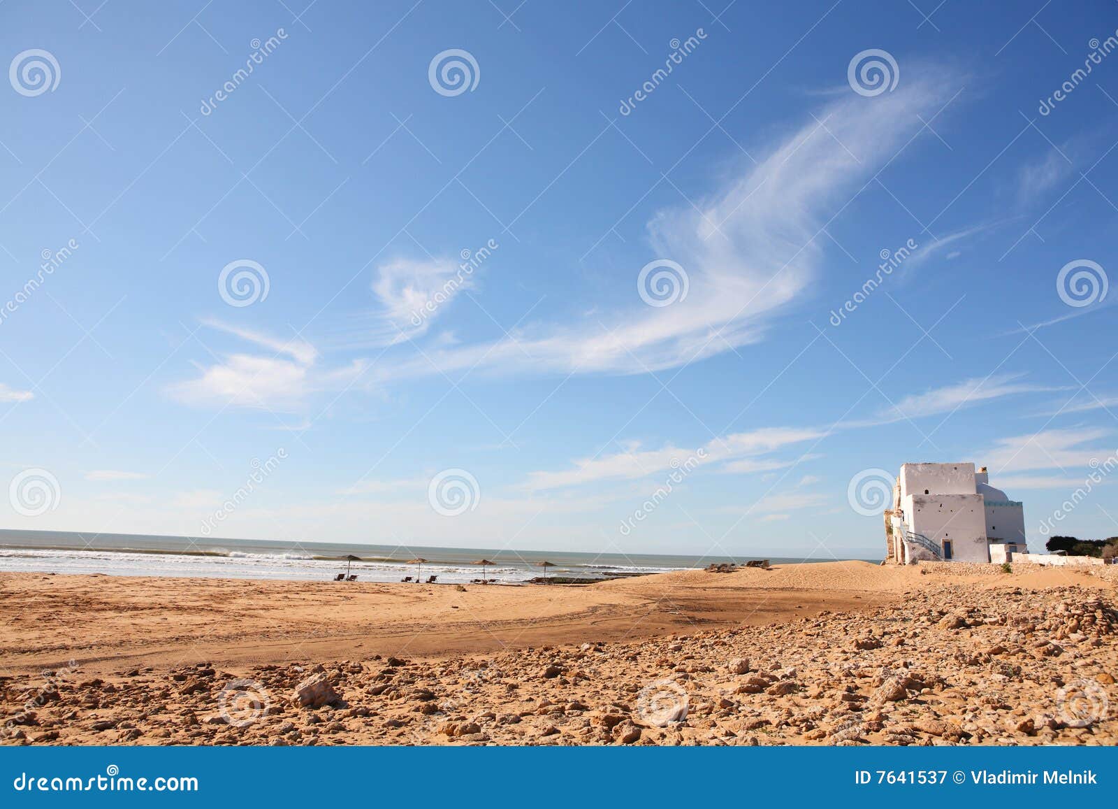 Building on the beach stock image. Image of building, moroccan - 7641537