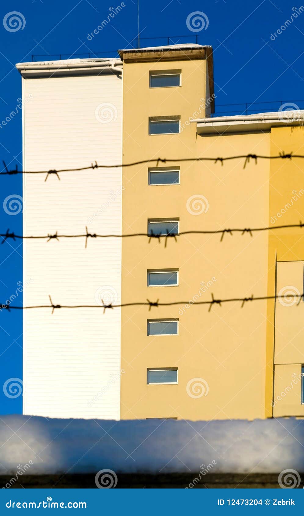 Building Behind Barbed Wire Stock Photo - Image of building, protection ...