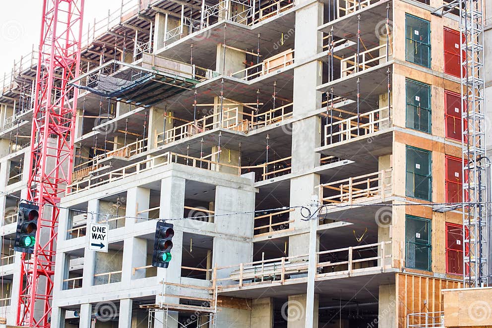 Building Being Built on Land Development Stock Photo - Image of beams ...