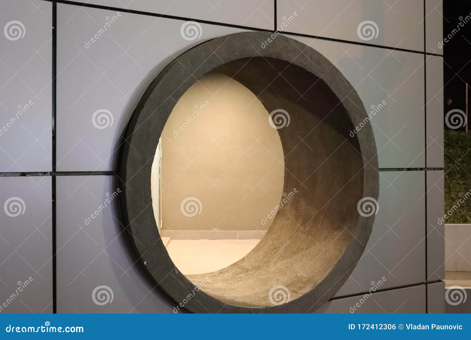 Building with Big Circle Hole Stock Photo - Image of city, circle ...
