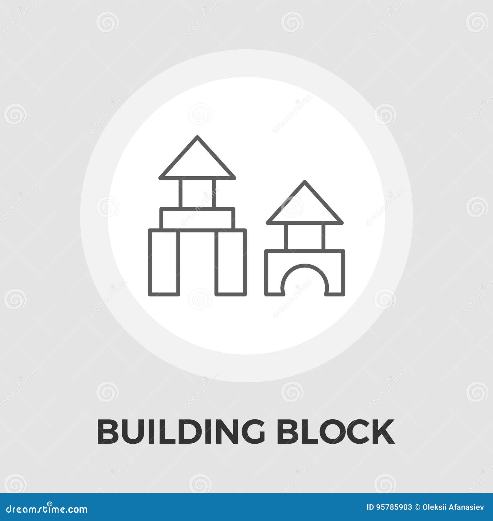 Building block icon. stock vector. Illustration of industry - 95785903
