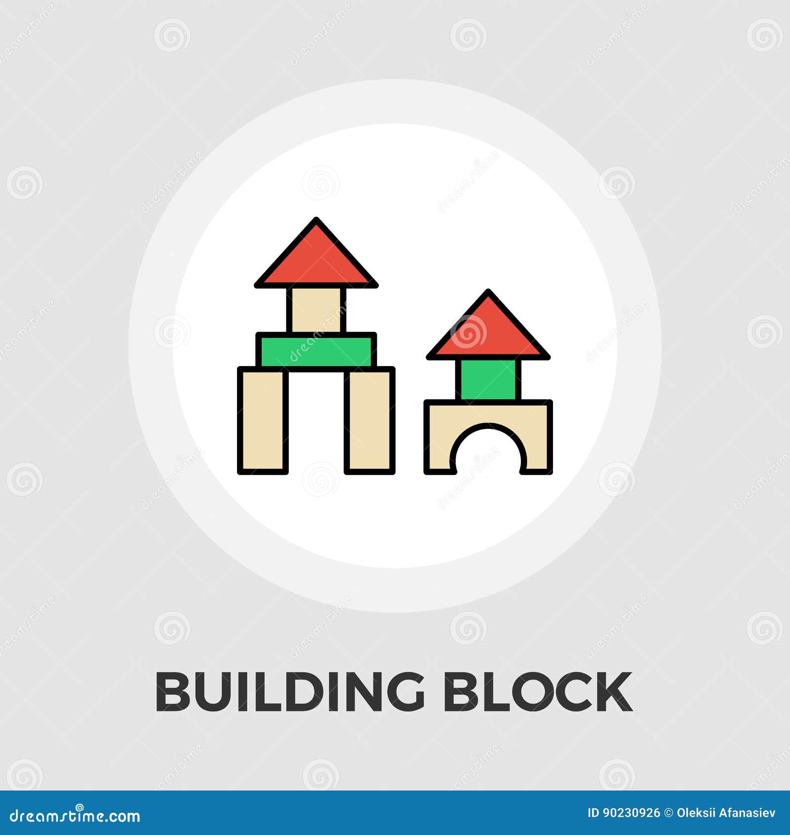 Building block icon. stock vector. Illustration of design - 90230926