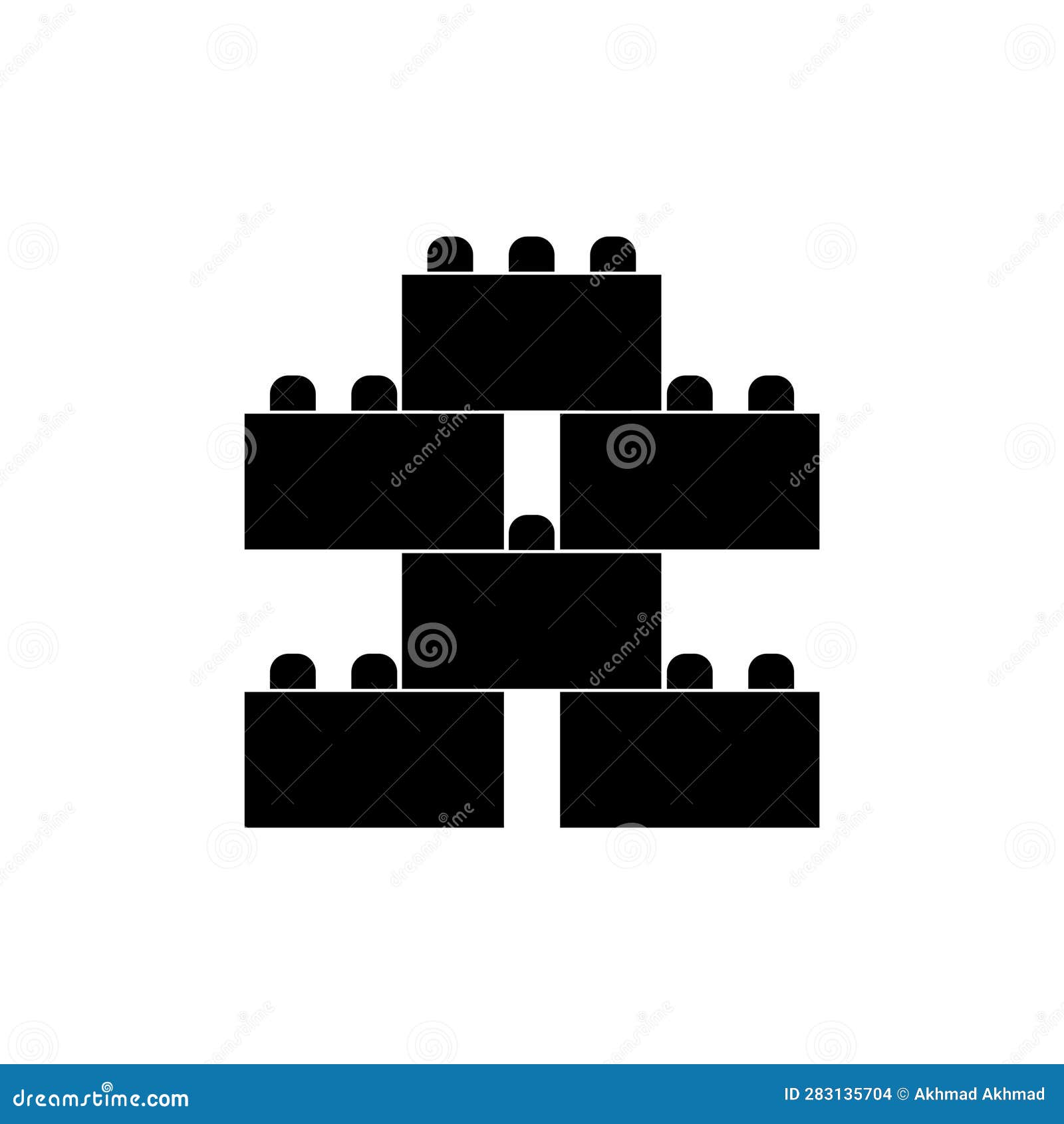 Building block icon stock vector. Illustration of childhood - 283135704