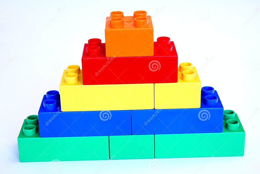Building block tower stock image. Image of figure, colours - 13202181