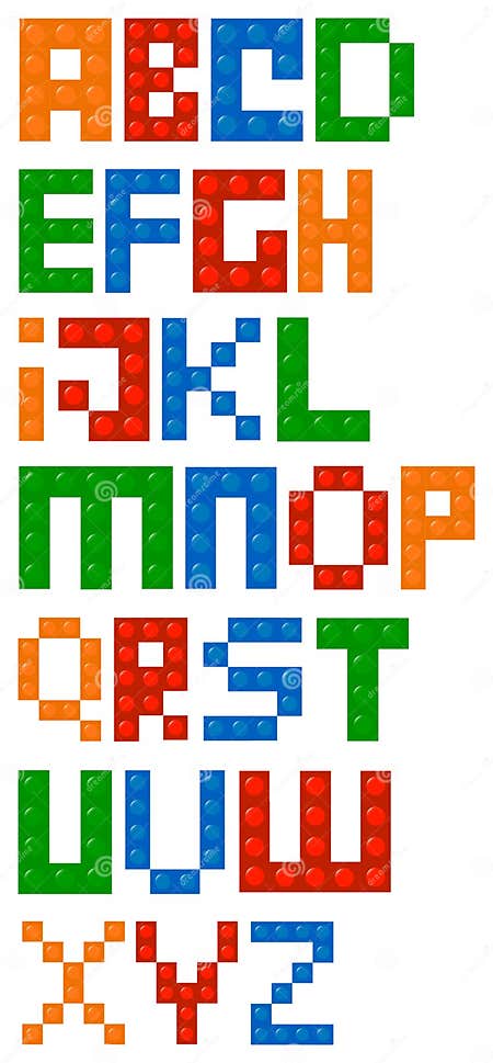 Building Blocks Alphabet Font Stock Vector - Illustration of reading ...