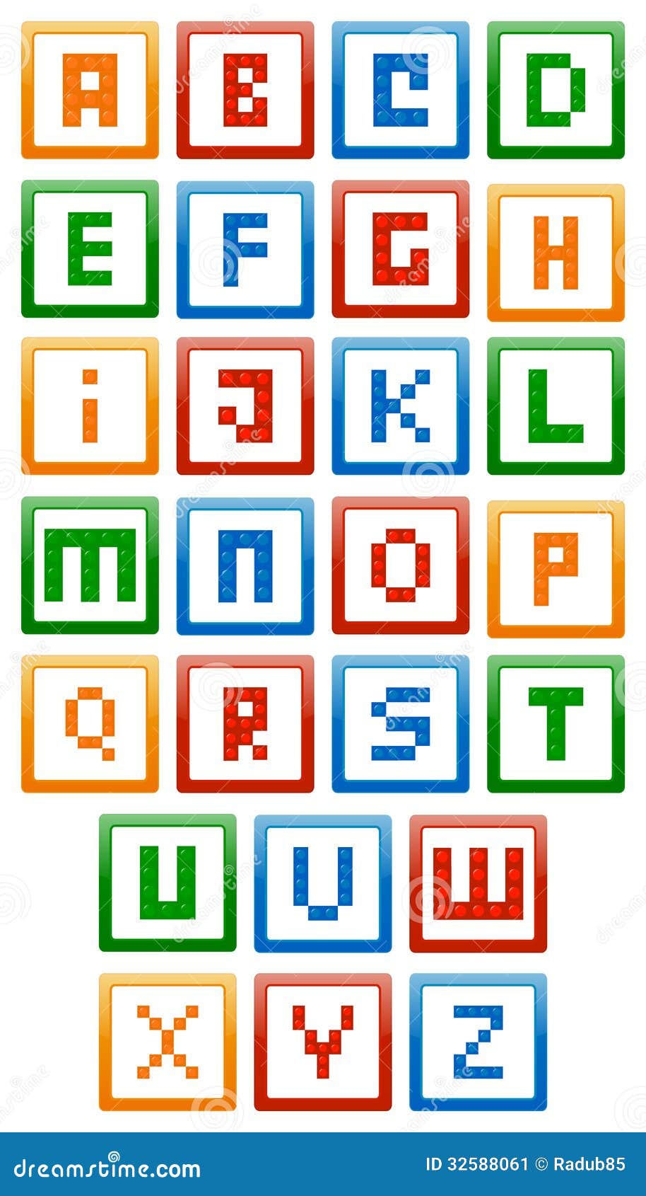 Building Blocks Alphabet stock vector. Illustration of brick - 32588061