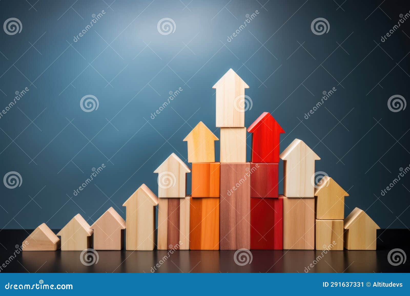 Building Blocks Arranged in an Upward Arrow Form Stock Image - Image of ...