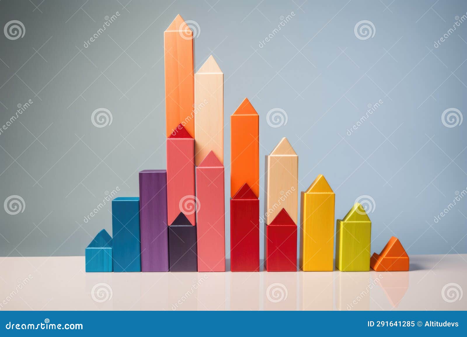 Building Blocks Arranged in an Upward Arrow Form Stock Image - Image of ...