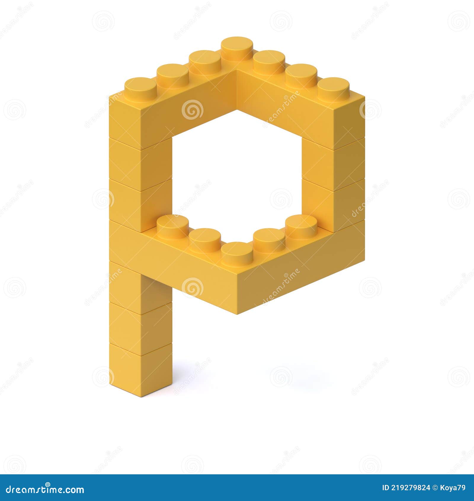 Building Blocks Font 3d Rendering Letter P Stock Illustration ...