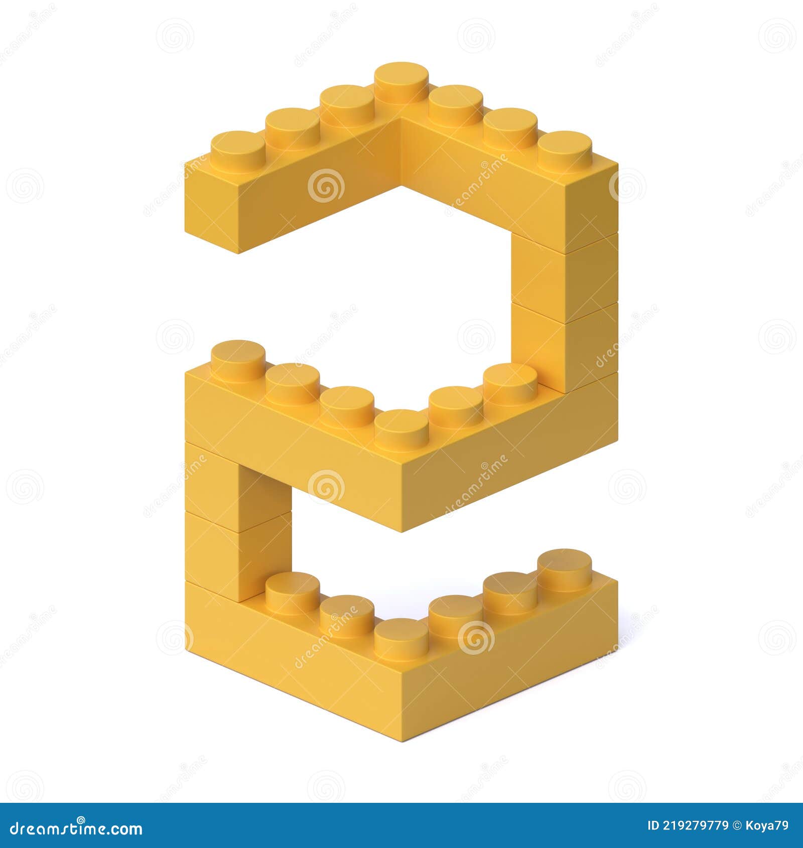 Building Blocks Font 3d Rendering Number 2 Stock Illustration ...