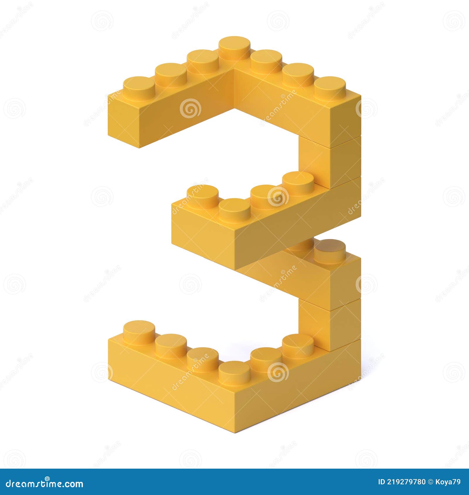 Building Blocks Font 3d Rendering Number 3 Stock Illustration ...