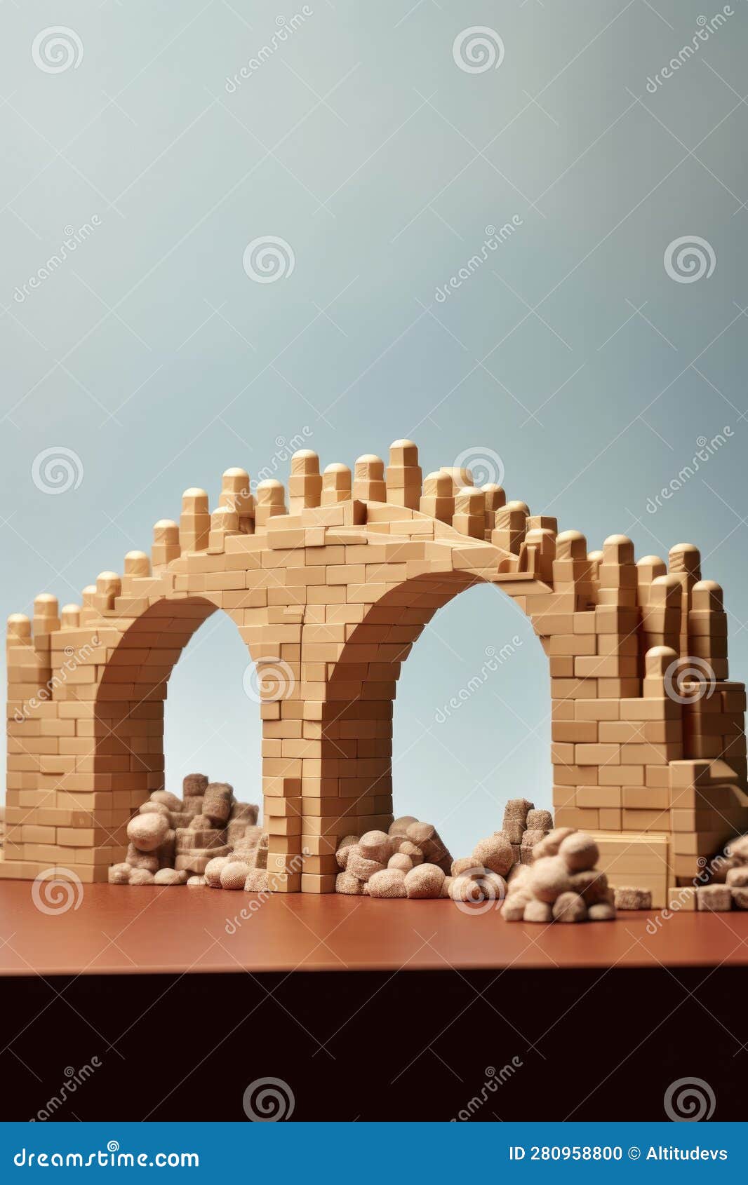 Building Blocks Forming a Bridge Stock Illustration - Illustration of ...