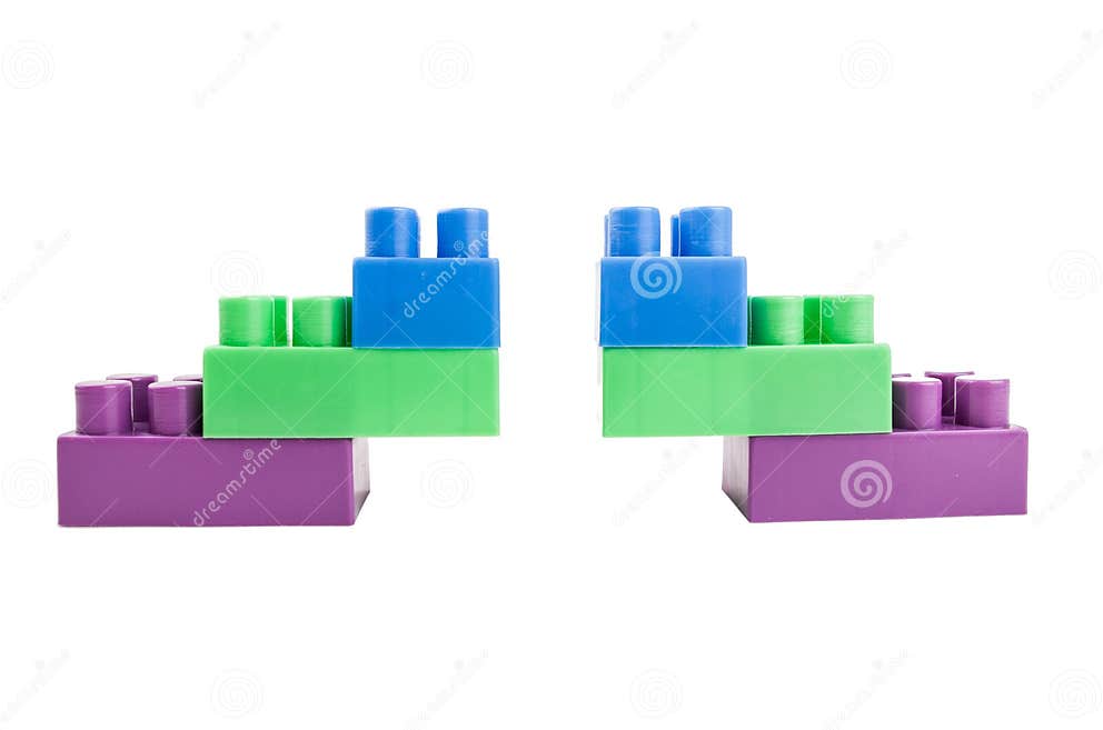 Building Blocks Forming a Staircase on a White Stock Image - Image of ...