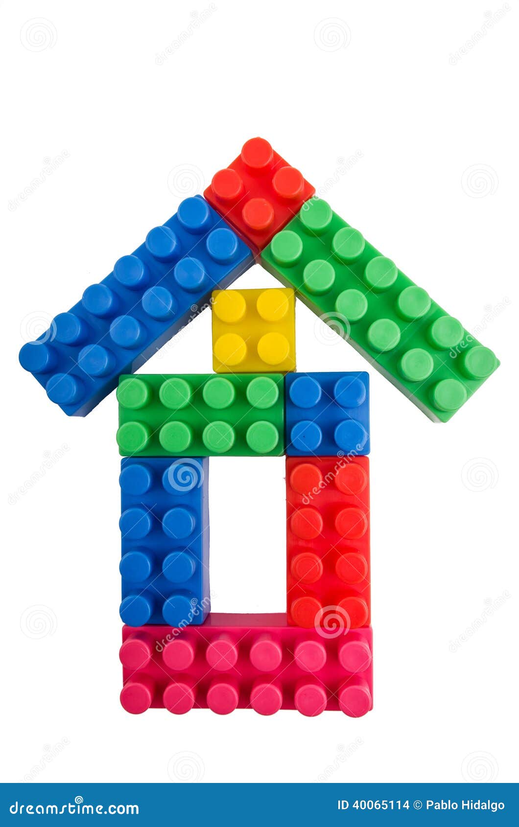 Building Blocks House on a White Background Stock Photo - Image of ...