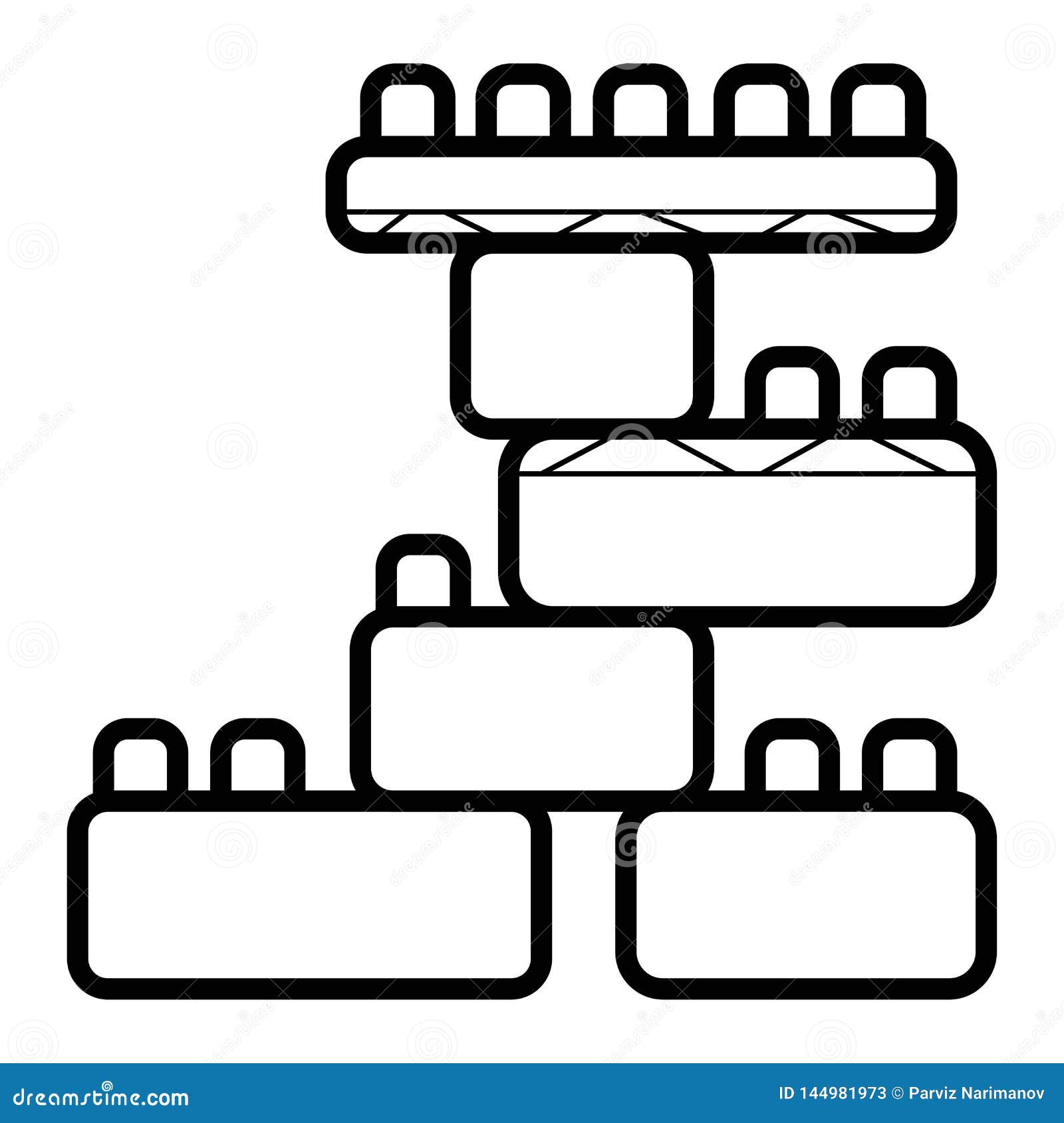 Building blocks icon stock vector. Illustration of construct - 144981973