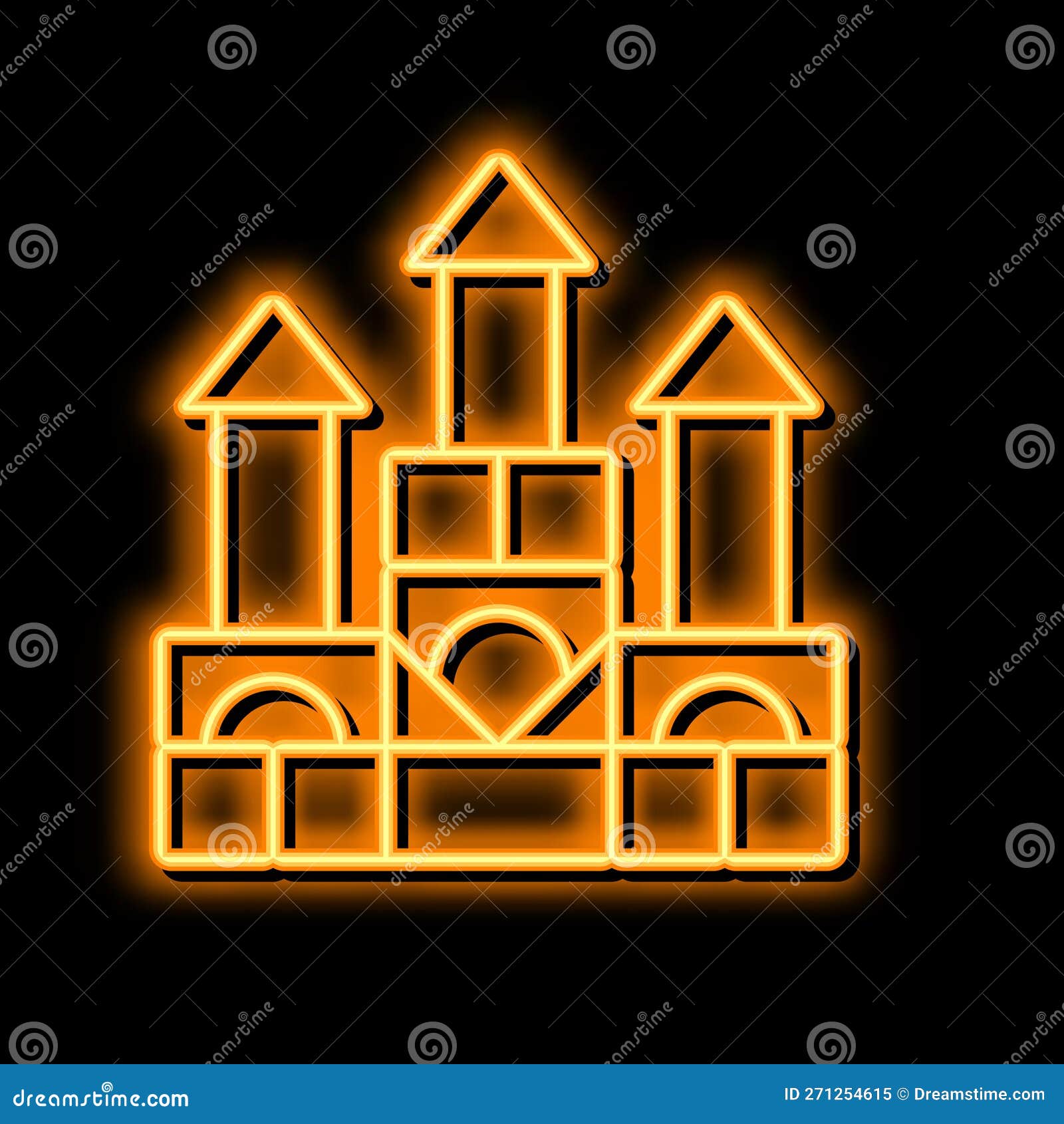 Building Blocks Neon Glow Icon Illustration Stock Vector - Illustration ...