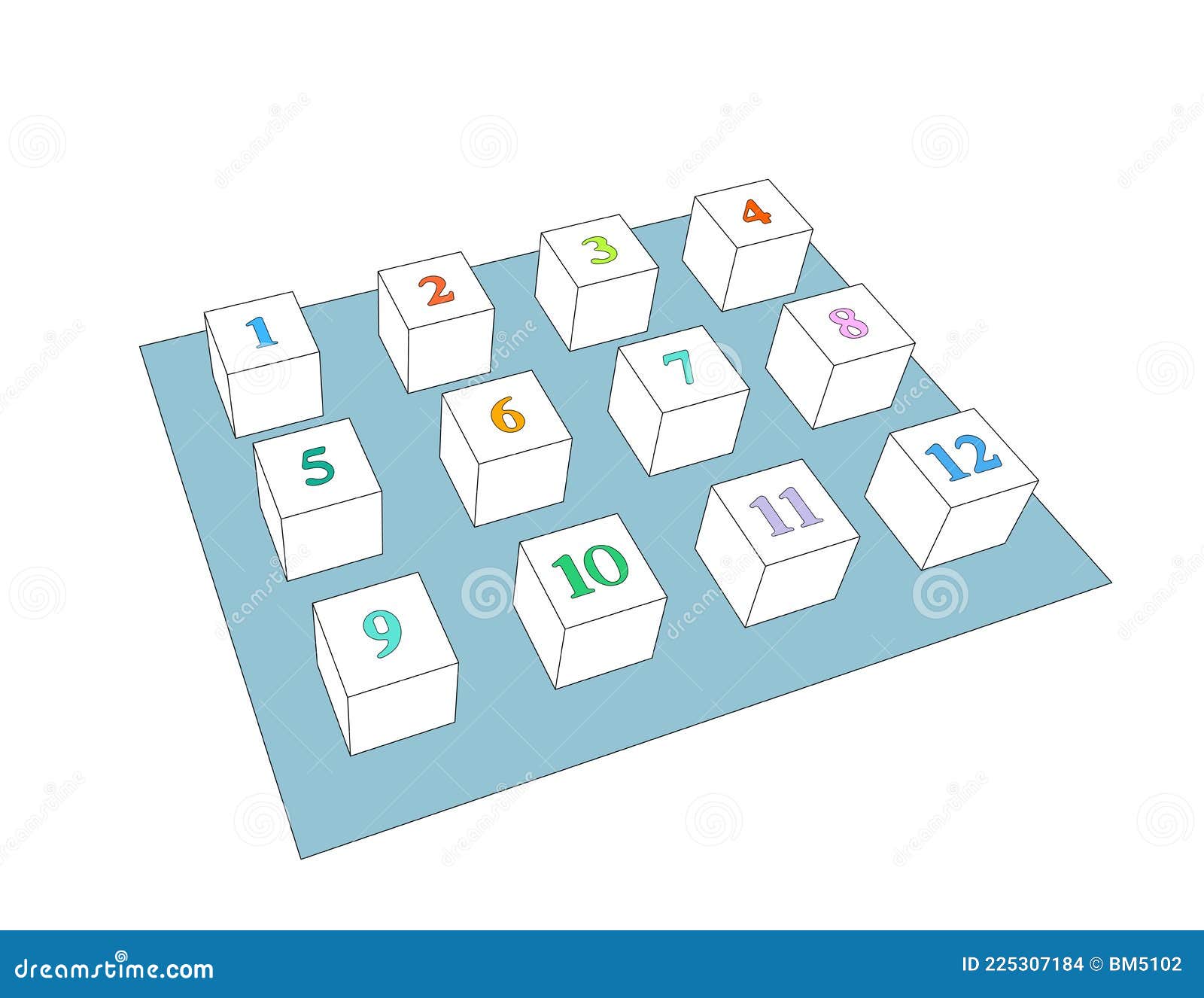 Building Blocks With Numbers From 1 To 12 Royalty-Free Cartoon ...