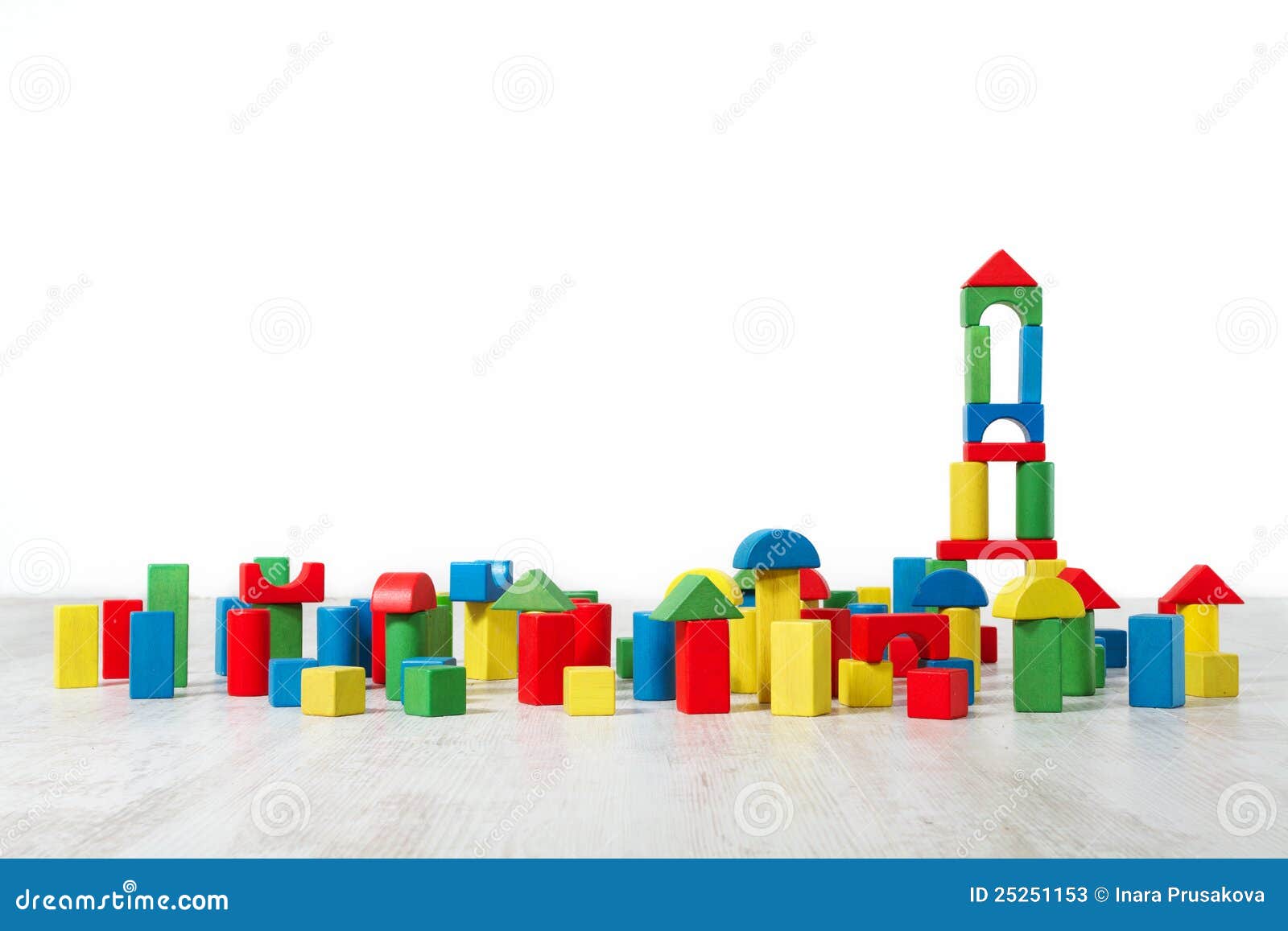 Building Blocks Toy Over Floor In White Interior Royalty-Free Stock ...