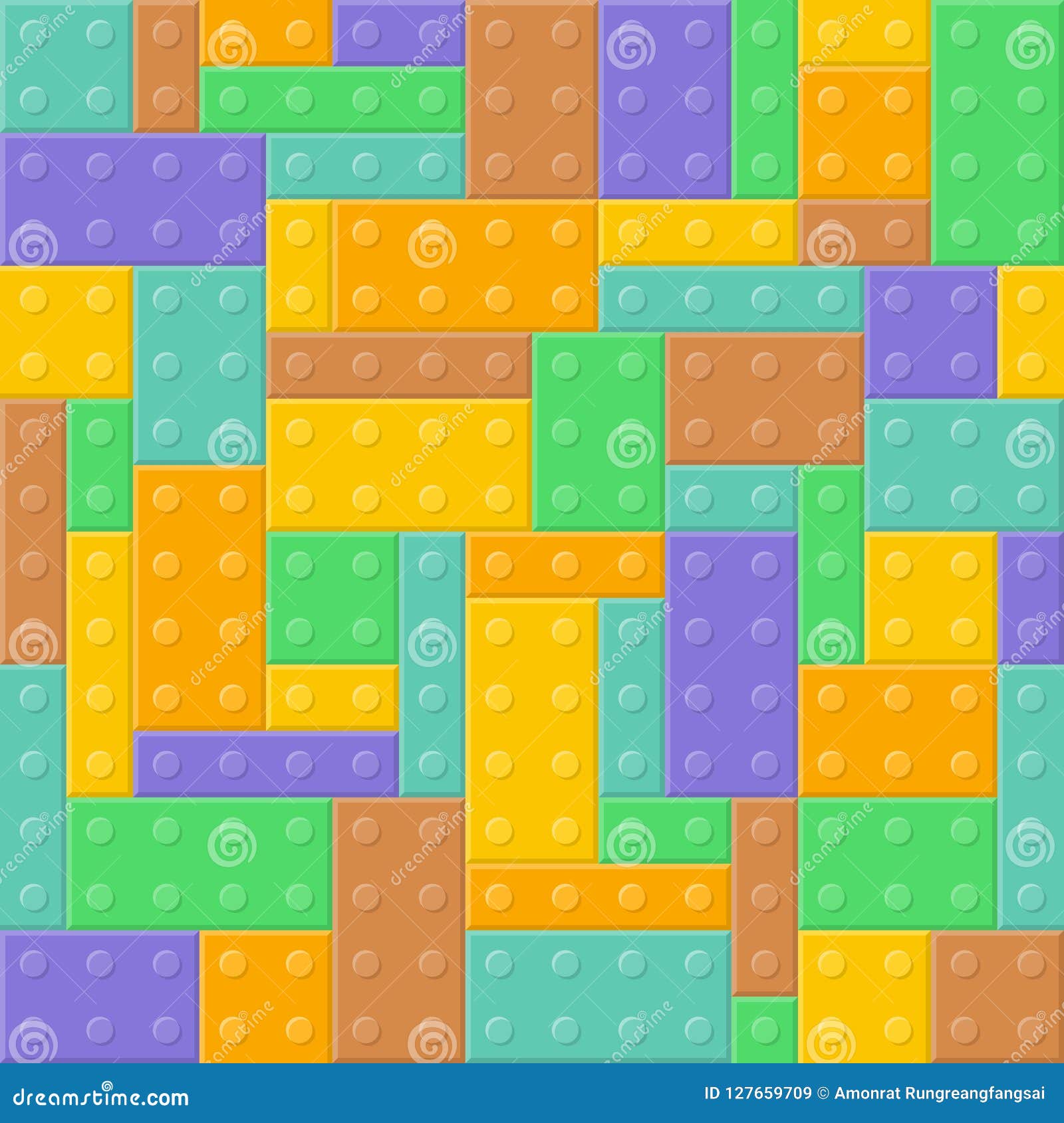 Building Blocks Toy Seamless Pattern Stock Vector - Illustration of ...