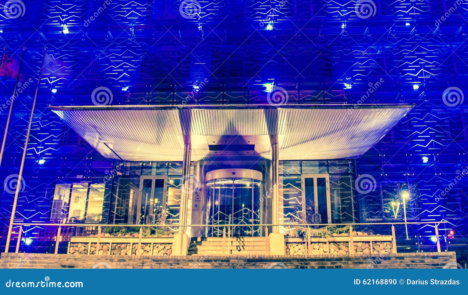 Building with Blue Illumination Stock Photo - Image of contemporary ...