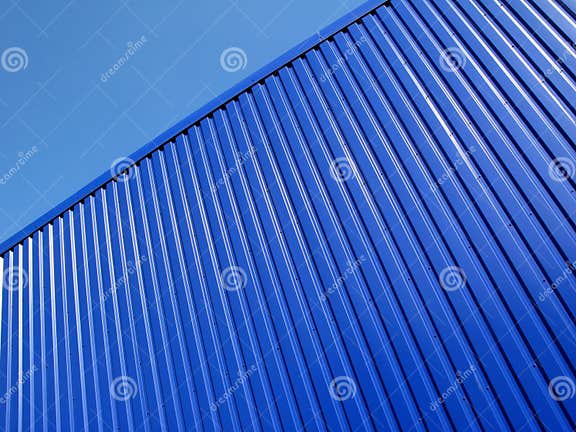 Building of Blue Metal Siding Stock Photo - Image of lines, metal: 6248812