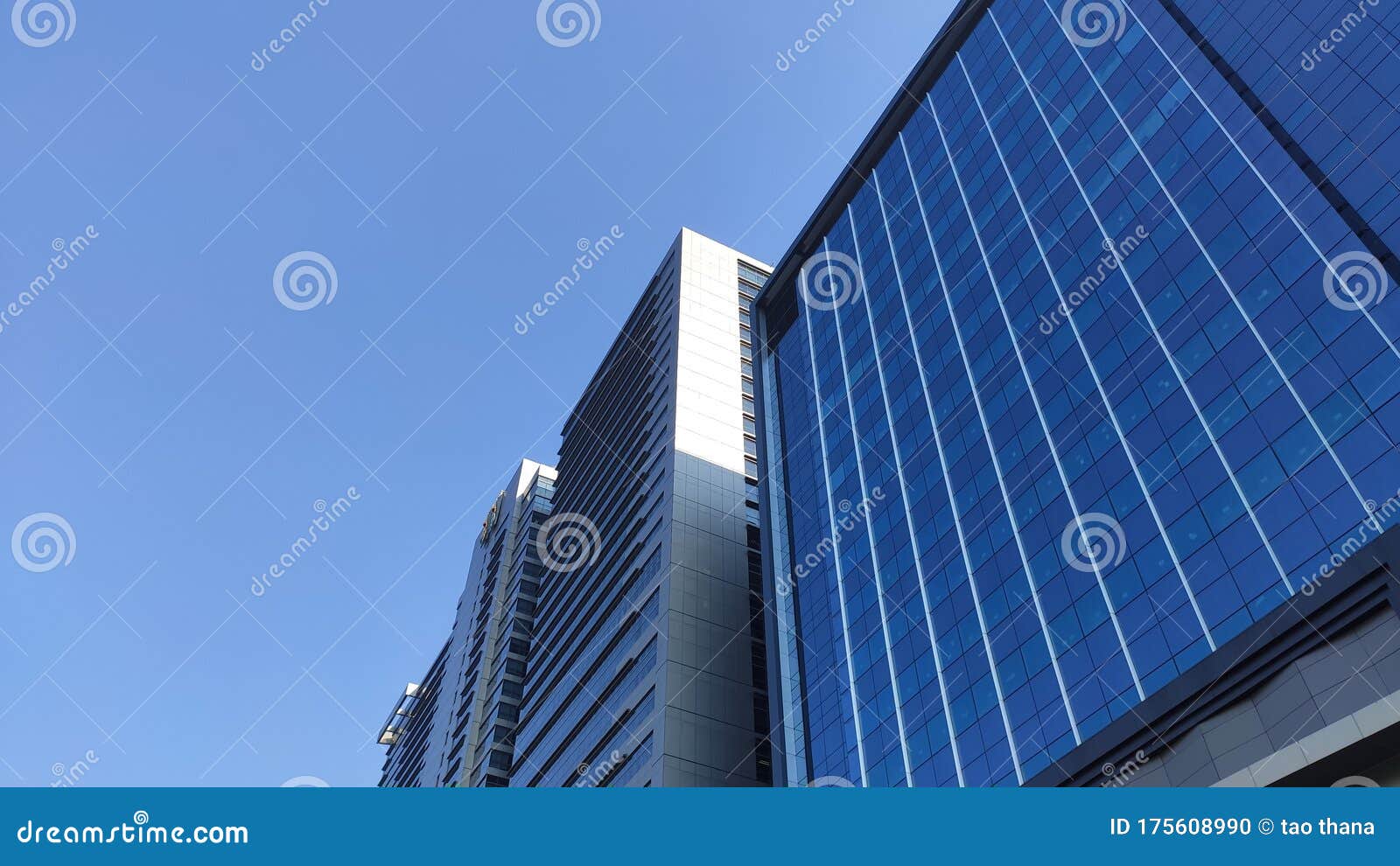 Building and blue sky stock photo. Image of bright, facade - 175608990