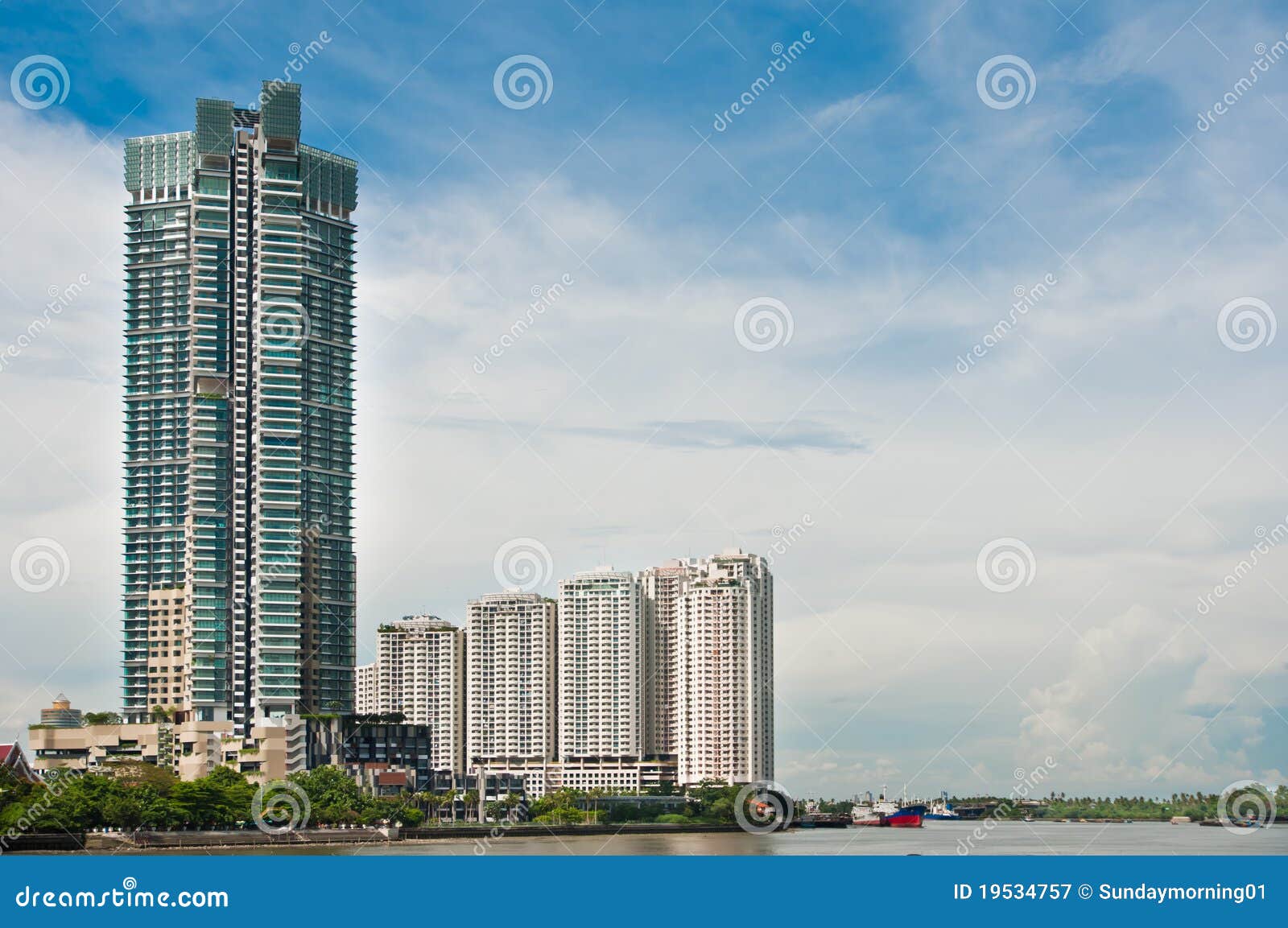 Building and blue sky stock image. Image of blue, city - 19534757