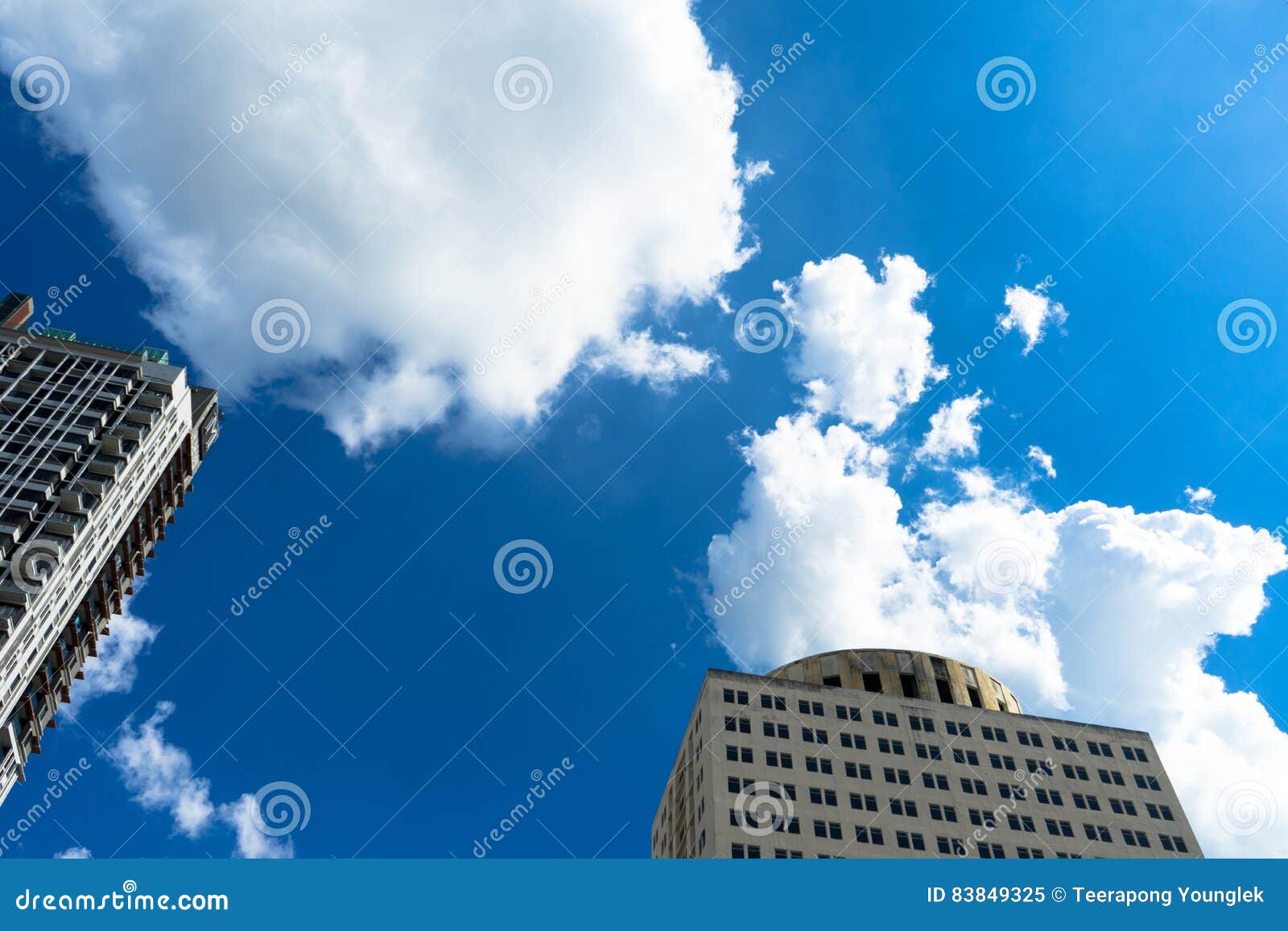 Building a Blue Sky with Clouds. Stock Image - Image of built ...