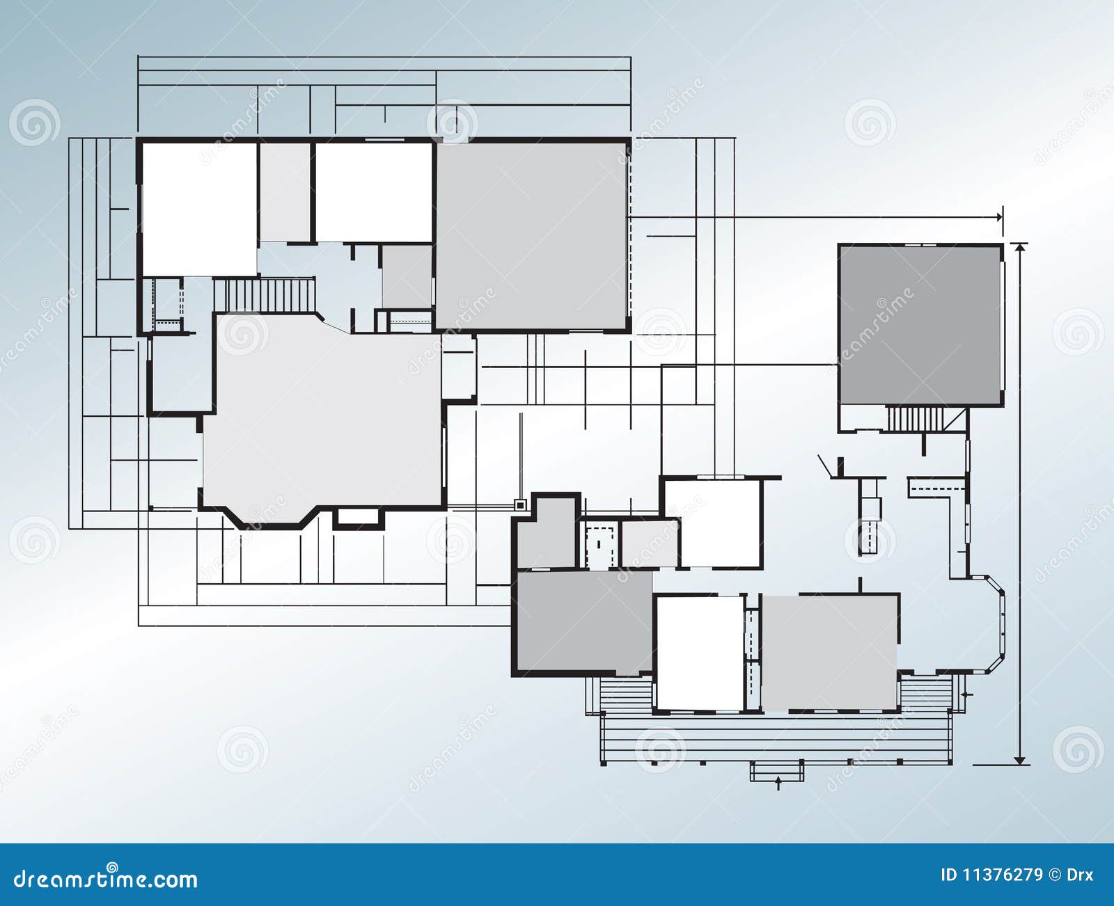 Building Blueprint Vector Illustration | CartoonDealer.com #11040628