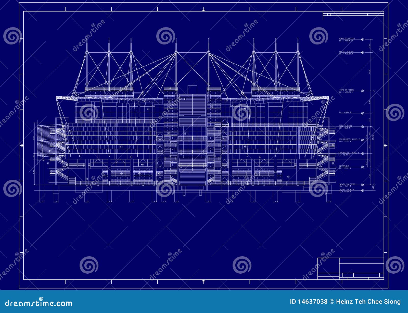 Building blueprint stock illustration. Illustration of window - 14637038