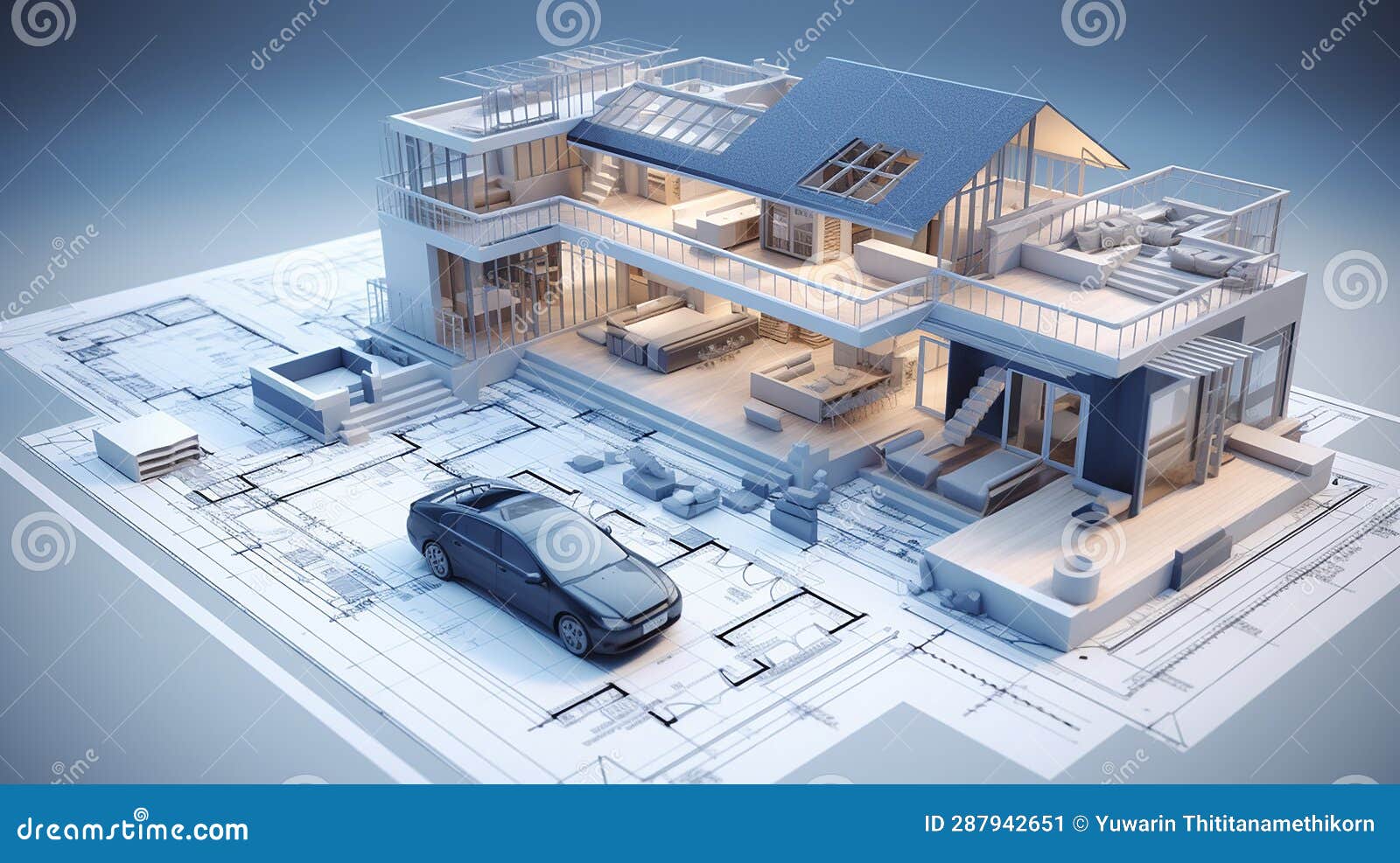 Building Blueprints and Material List Being Generated for a Home ...
